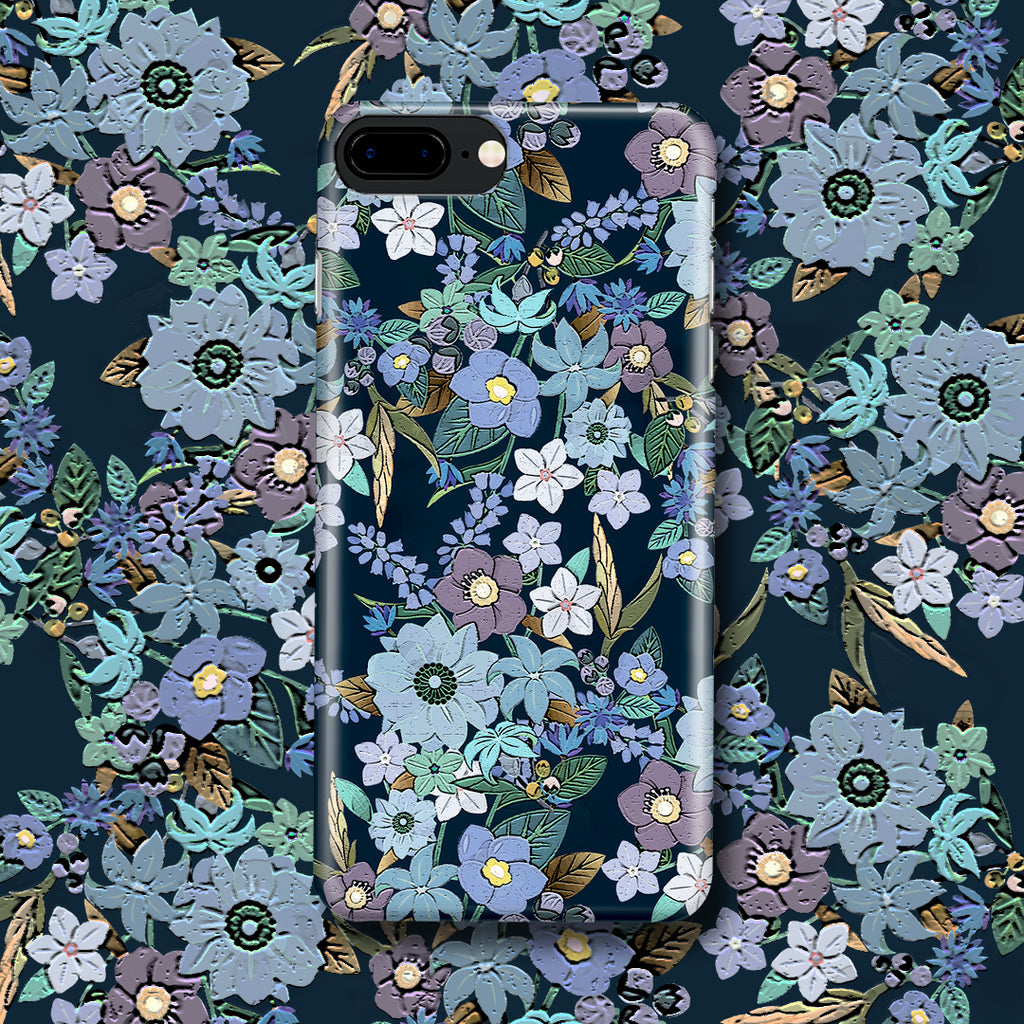 Cute Floral Phone Case for iPhone and Samsung Galaxy - Jardin Bleu ...