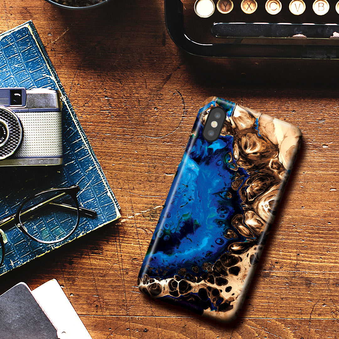 Fluid Art Marble Phone Case for iPhone X/XS - Ocean Blue – bestcased